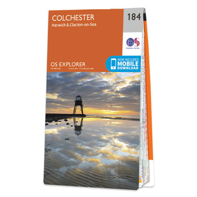 OS Map of Colchester Harwich & Clacton-on-Sea | Explorer 184 Map ...