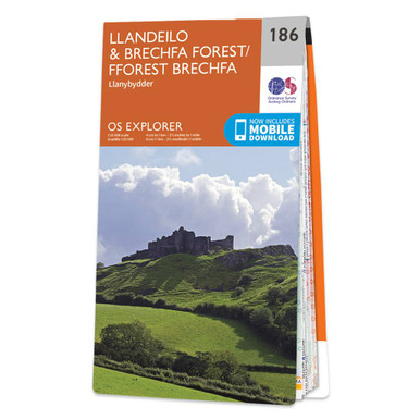 OS Map of Llandeilo & Brechfa Forest | Explorer 186 Map | Ordnance ...