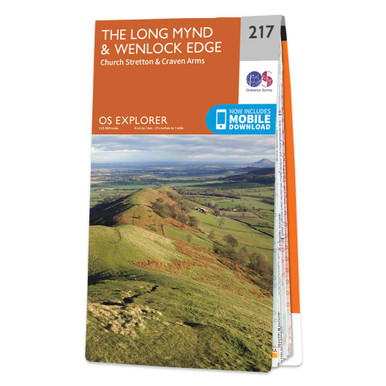 OS Map of The Long Mynd & Wenlock Edge | Explorer 217 Map | Ordnance ...
