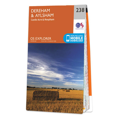 OS Map of Dereham & Aylsham | Explorer 238 Map | Ordnance Survey Shop