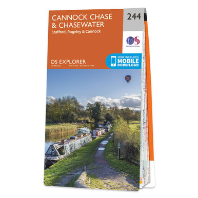 OS Map of Cannock Chase & Chasewater | Explorer 244 Map | Ordnance ...