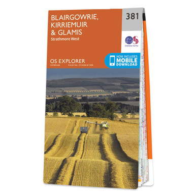 OS Map of Blairgowrie, Kirriemuir & Glamis | Explorer 381 Map ...