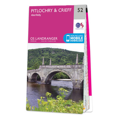 OS Map of Pitlochry & Crieff | Landranger 52 Map | Ordnance Survey Shop