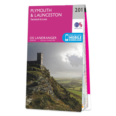 OS Map of Plymouth & Launceston | Landranger 201 Map | Ordnance Survey Shop