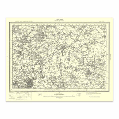 Historical Map of Lichfield: 1896-1904 Revised New Edition for England ...