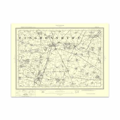 Historical Map of Huntingdon: 1896-1904 Revised New Edition for England ...
