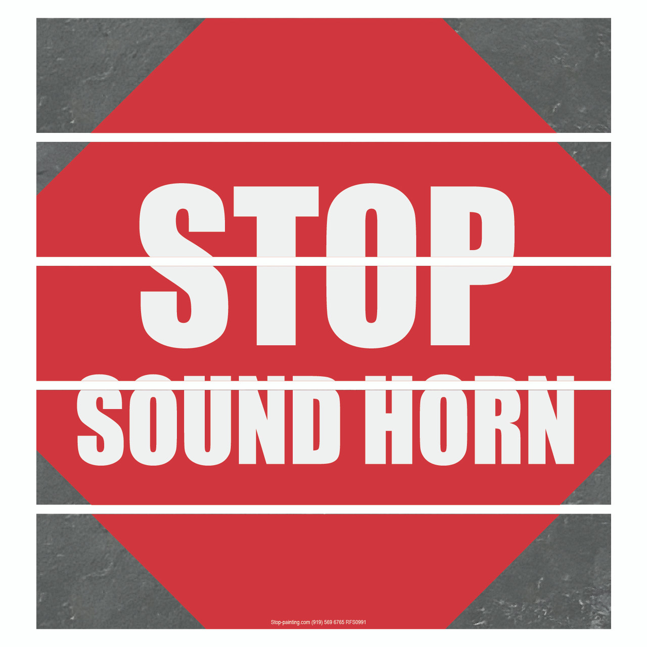 Stop Sound Horn Floor Sign Octagon | Stop-Painting.com