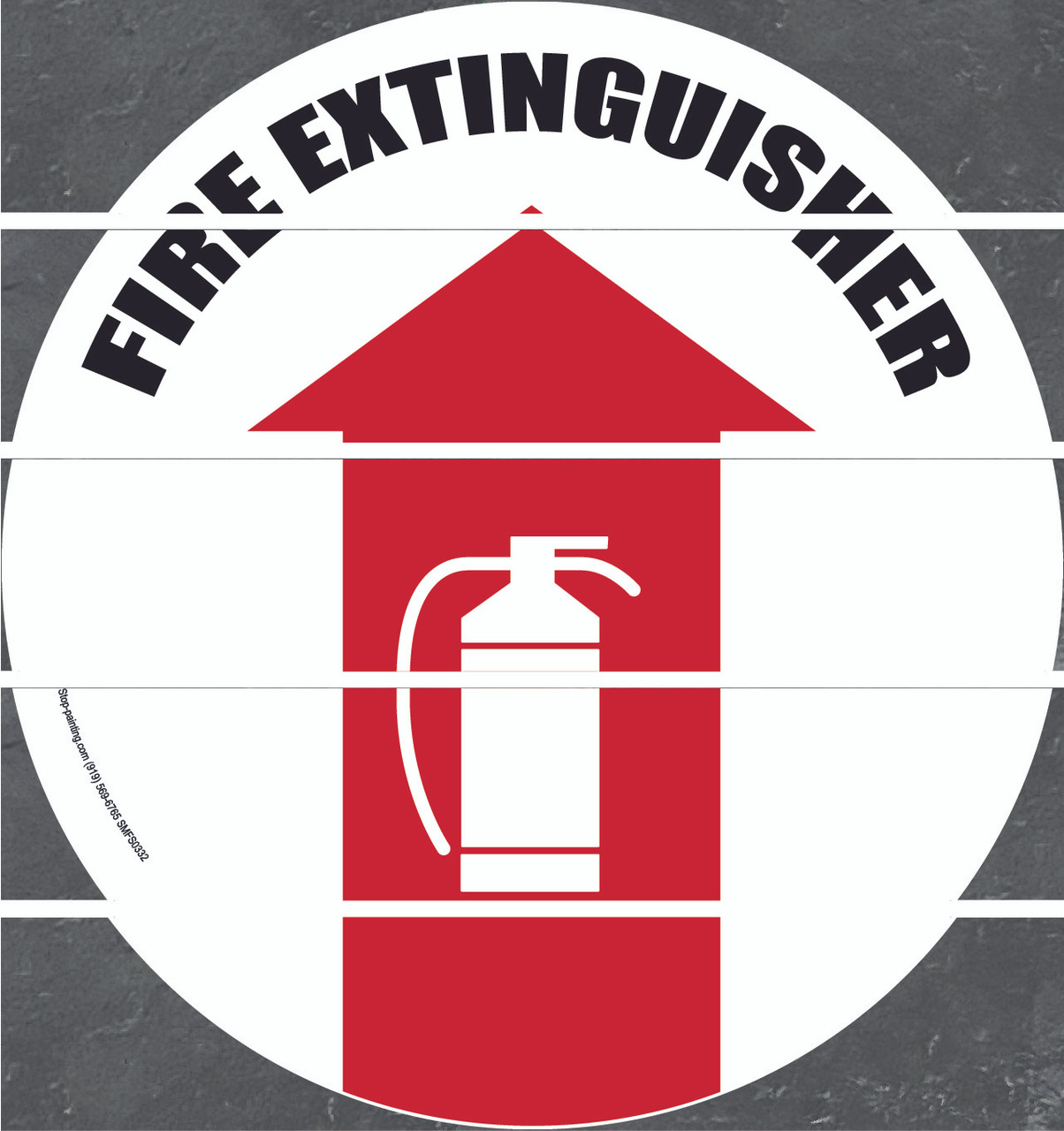 Fire Extinguisher Arrow Floor Sign | Stop-Painting.com