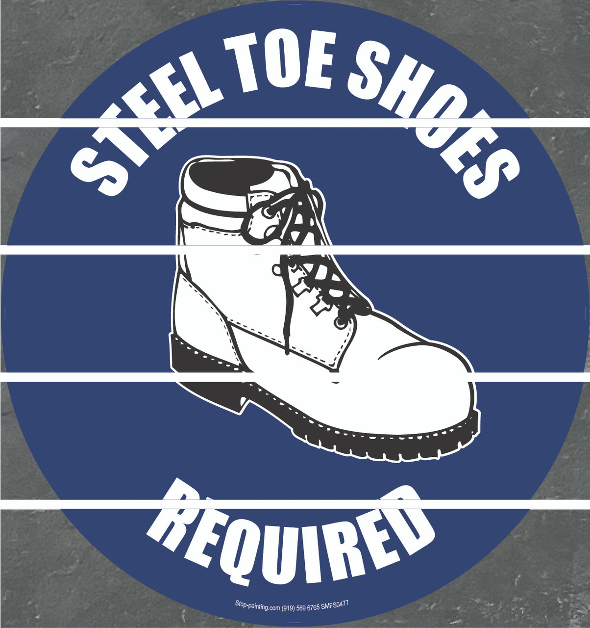 Steel Toe Shoes Required Floor Sign - Blue | Stop-Painting