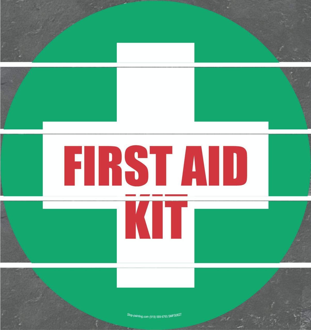 First Aid Kit Floor Sign | Stop-Painting.com
