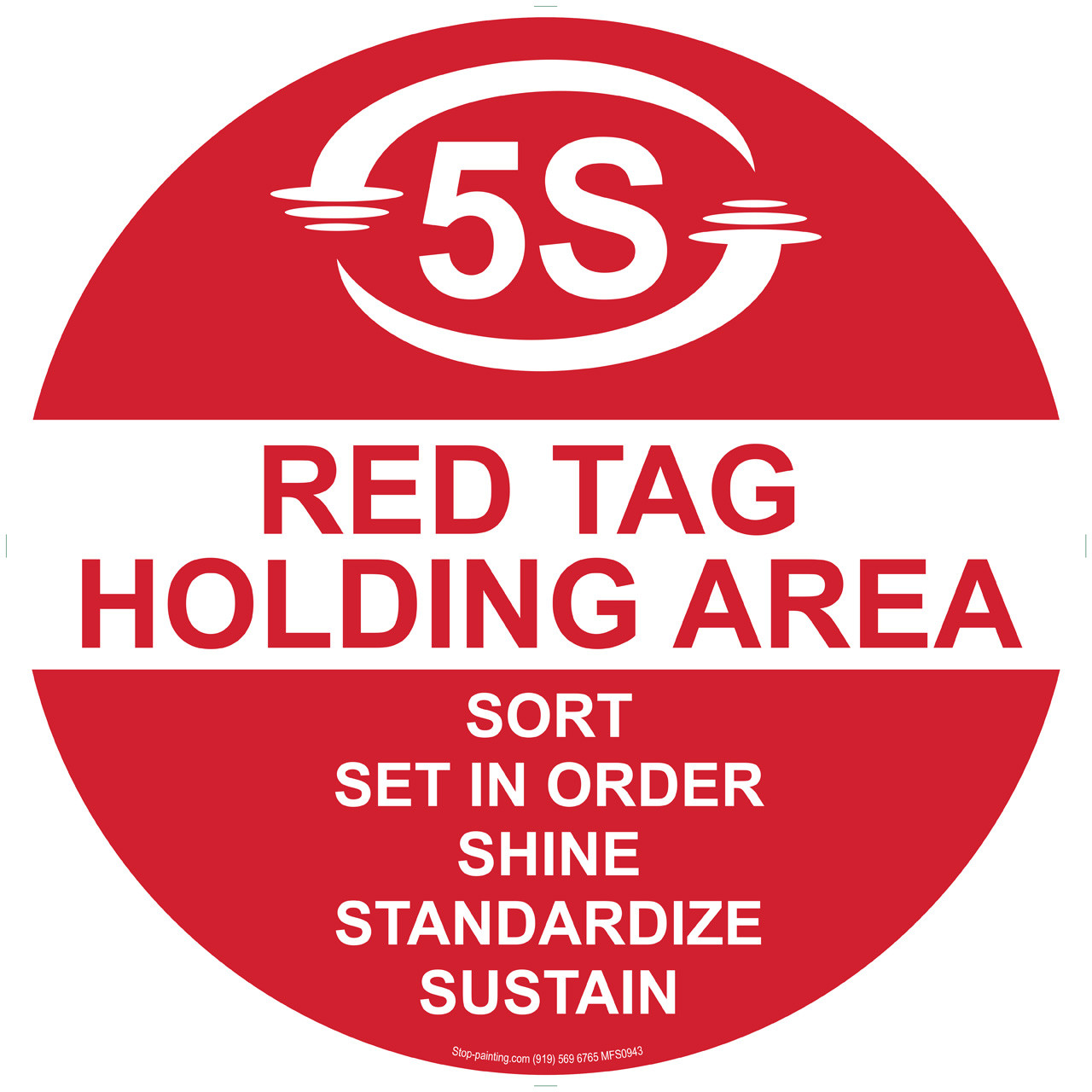 5S Red Tag Holding Area Floor Sign | Stop-Painting.com
