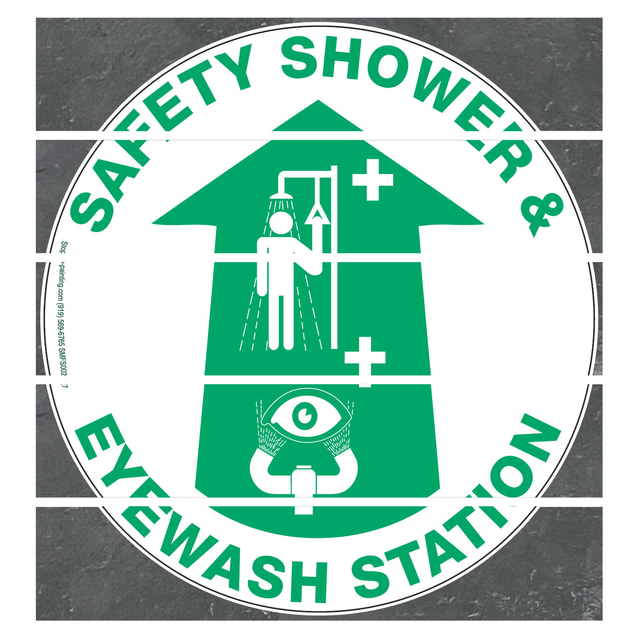 Safety Shower and Eyewash Station Floor Sign | Stop-Painting.com