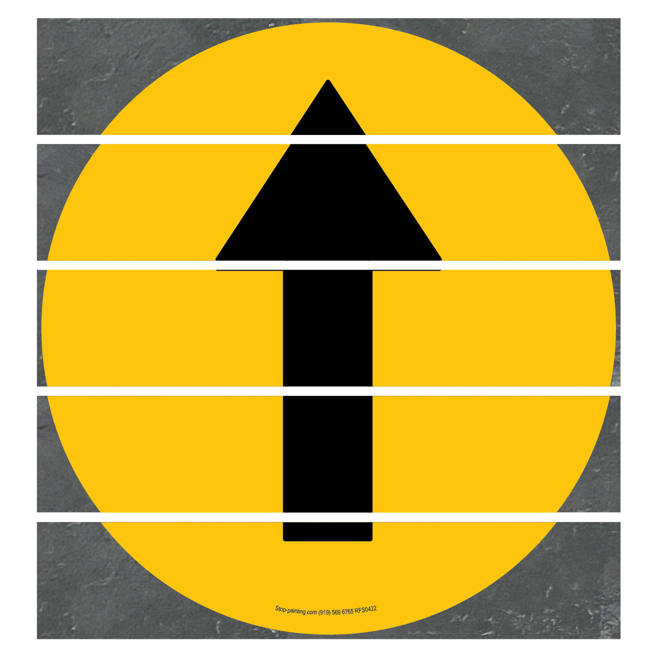 Yellow Directional Arrow Floor Sign | Stop-Painting.com