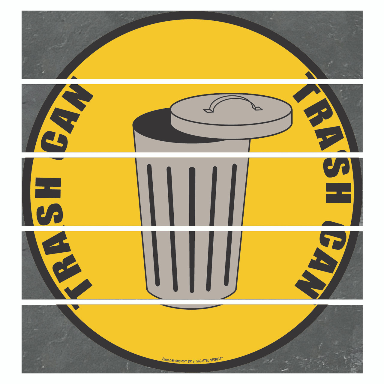 Trash Can Floor Sign | Stop-Painting.com