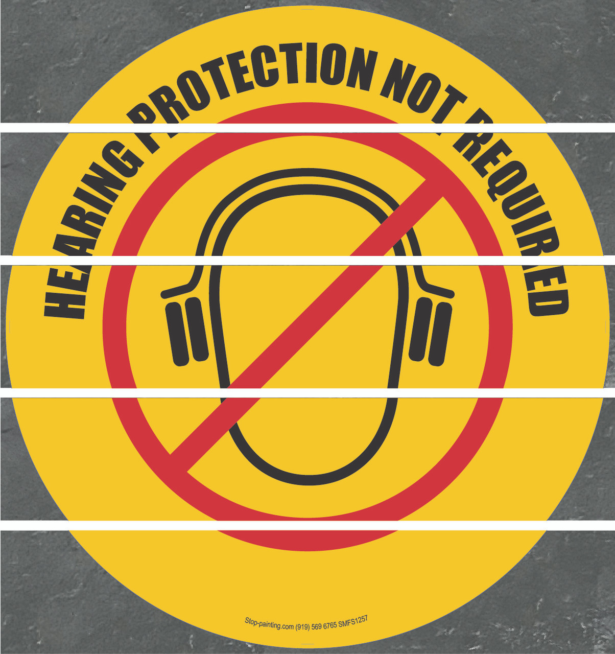 Hearing Protection Not Required Floor Sign | Stop-Painting.com