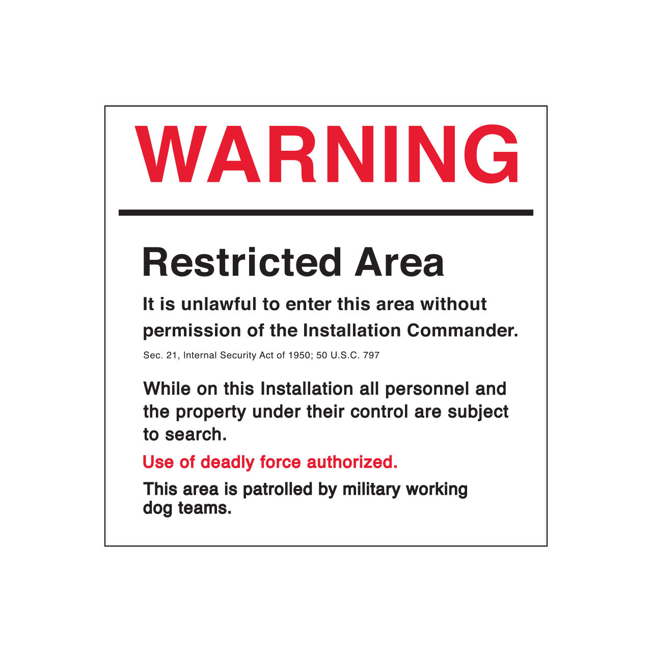 Restricted Area Pavement Marking Sign | Stop-Painting.com