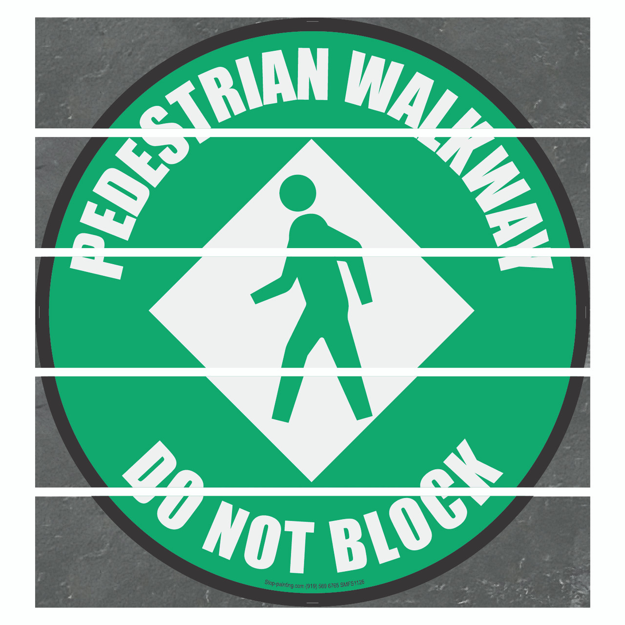 Pedestrian Walkway Floor Sign - Green | Stop-Painting.com