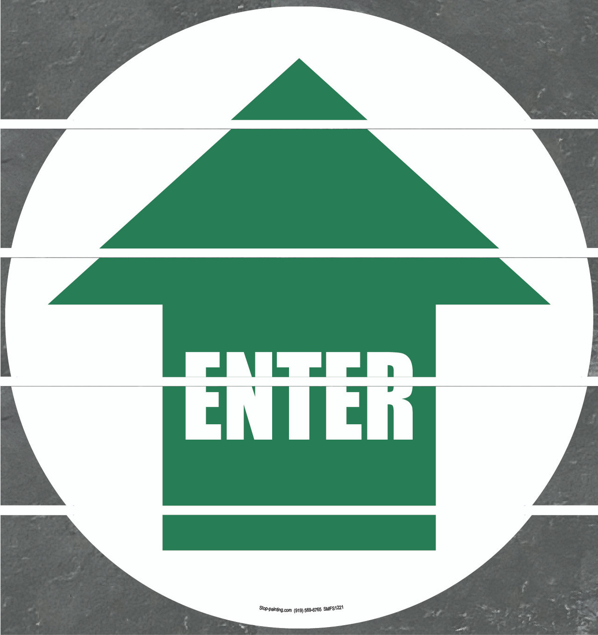 Green Enter Arrow Floor Sign | Stop-Painting.com