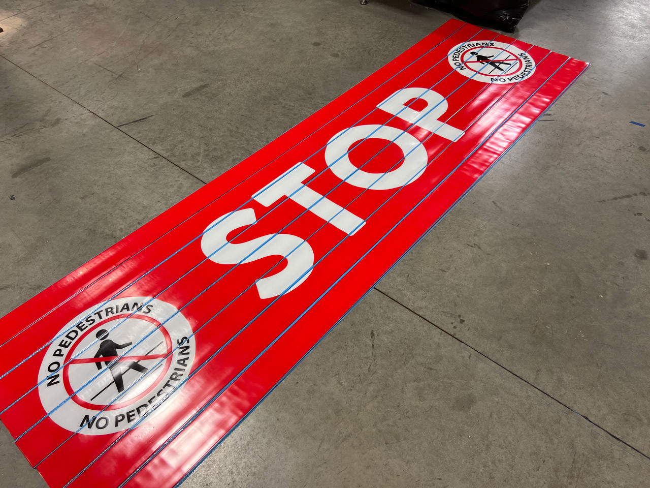 STOP/No Pedestrians 16-Piece Superior Mark® Floor Sign | Stop-Painting.com