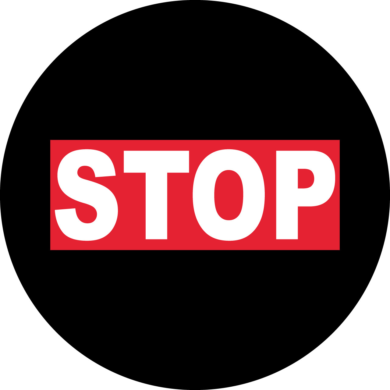 STOP Rectangular Projector Slide | Black & Red Virtual Sign