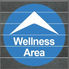 Wellness Area Floor Sign - Superior Mark Tape - Light Blue Bkgd/White ...