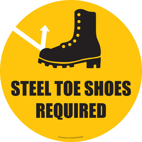 Steel Toe Shoes Required Floor Sign - Yellow | Stop-Painting