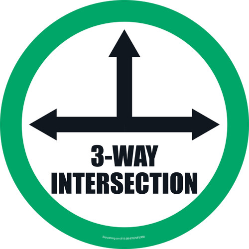 3-Way Intersection Floor Sign | Stop-Painting.com