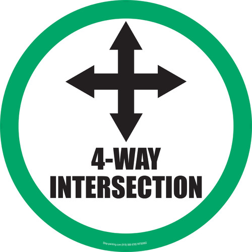 4-Way Intersection Floor Sign 17.5" | Stop-Painting.com