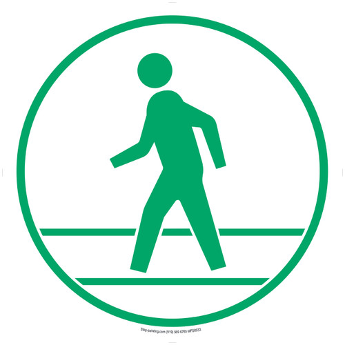 Green Pedestrian Floor Sign 17.5" | Stop-Painting.com