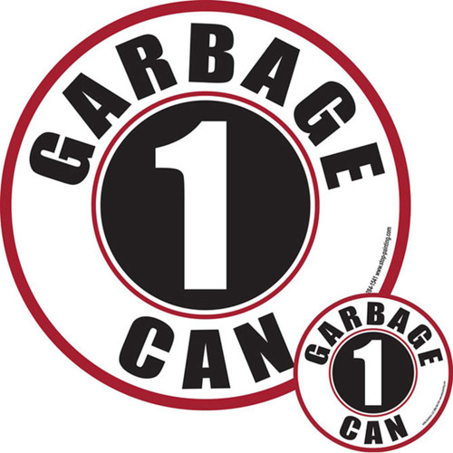 Garbage Can Floor Sign Custom-Printed ID System | Stop-Painting.com