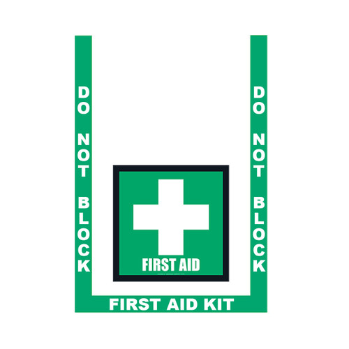 Green/White First Aid Floor Marking Border Kit | Stop-Painting.com