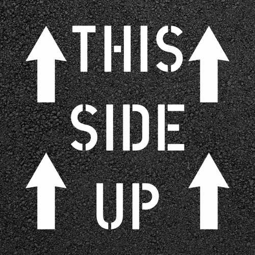 This Side Up Stencil - 12" | Stop-Painting.com