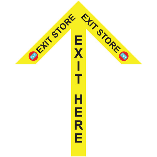 Exit Store Here Yellow Superior Mark® Arrow Kit | Stop-Painting.com