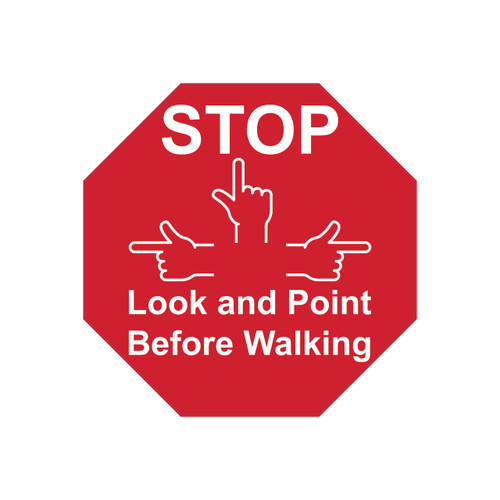 Stop, Look and Point Floor Sign - 22" | Stop-Painting.com