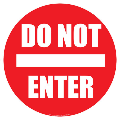 White/Red Do Not Enter Vinyl Floor Sign | Stop-Painting.com