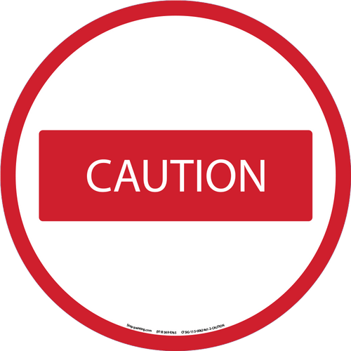 CAUTION Floor Sign - Vinyl - 17.5" | Stop-Painting.com
