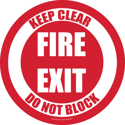"Fire Exit Keep Clear Do Not Block" Floor Sign | Stop-Painting.com