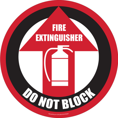 Fire Extinguisher Do Not Block Rubber Floor Sign | Stop-Painting.com