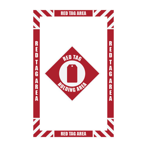 4-Piece Red Tag Holding Area Floor Marking Kit | Stop-Painting.com