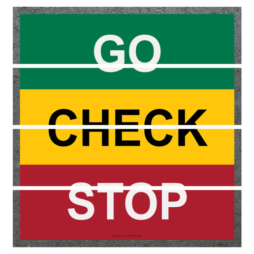 GO/CHECK/STOP Superior Mark® Floor Sign | Stop-Painting.com