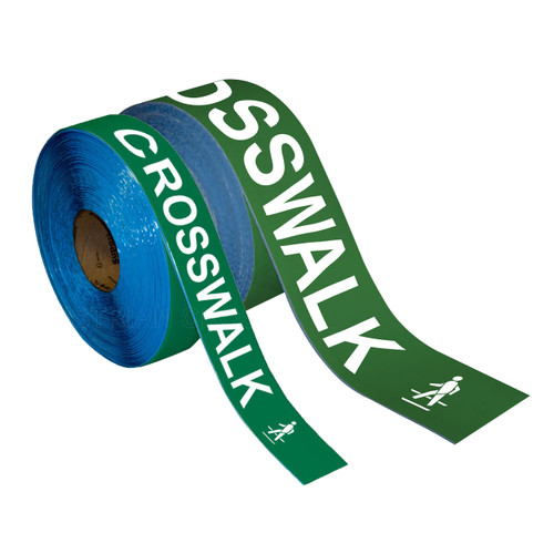 Green/White PEDESTRIAN WALKWAY Floor Tape | Stop-Painting.com