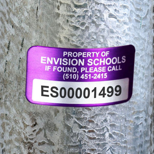 100 Custom Annealed Asset Tags for Curved Surfaces | Stop-Painting.com