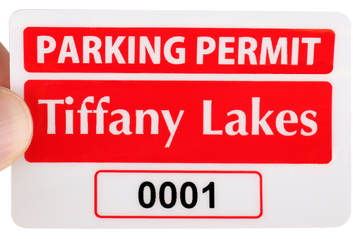 Custom Rectangular Parking Permit Clear Decal | Stop-Painting.com