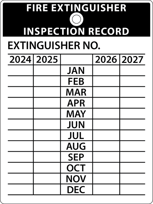 Fire Extinguisher Inspection Record Tag, Pack of 10 | Stop-Painting.com