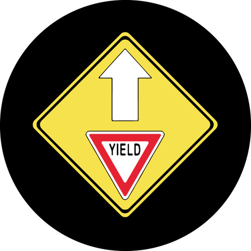 Yield Projector Slide with White Arrow – High-Visibility Safety Projection