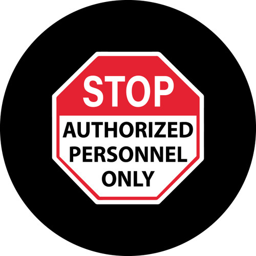 STOP Authorized Personnel Only Projector Slide | White & Red Virtual Sign