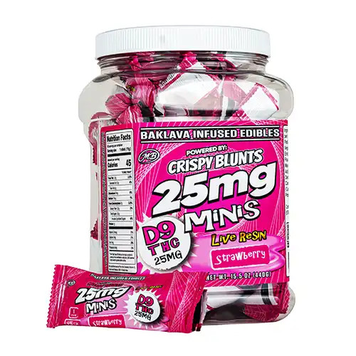 Crispy Blunts Minis - Delta 9 25mg (Jar of 40) | HS CBD