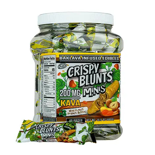 Crispy Blunts Minis - Kava 200mg (Jar of 40) | HS CBD