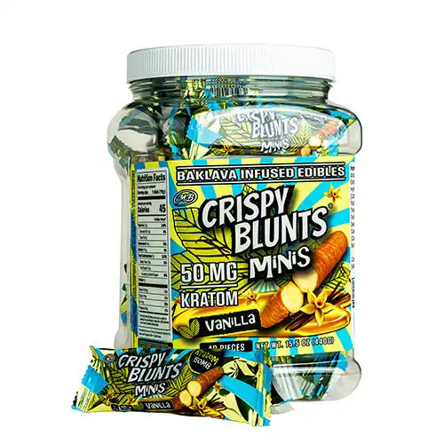 Crispy Blunts Minis - Kratom 30-50mg (Jar of 40) | HS CBD