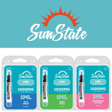 Sun State Hemp CBD Broad Spectrum Cartridge 1ml 1000mg